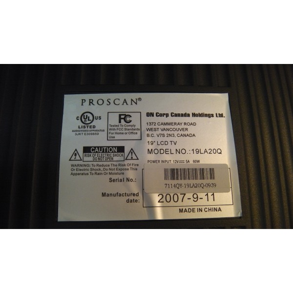 PROSCAN Main/Input Board 0708024995, ST07070046, M190A1-L01 / 19LA20Q - ALFA ELECTRONIQUE