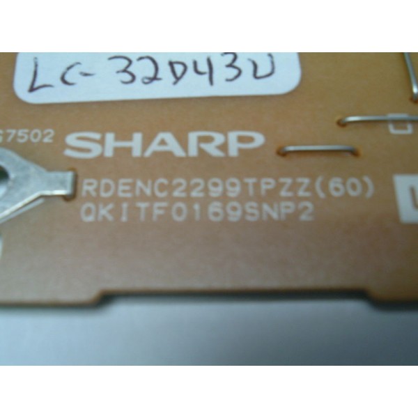 SHARP Carte Inverter RDENC2299TPZZ, QKITF0169SNP2 / LC-32D43U - ALFA ELECTRONIQUE