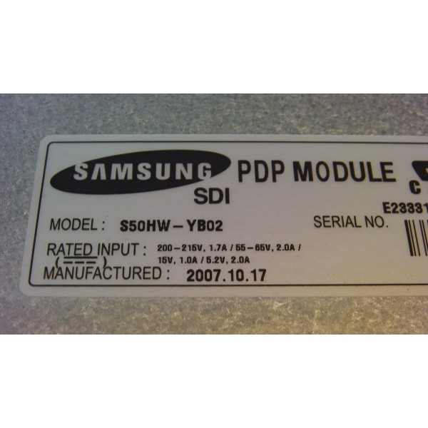 SAMSUNG Plasma TV screen S50HW-YB02 / HP-T5054 - ALFA ELECTRONIQUE