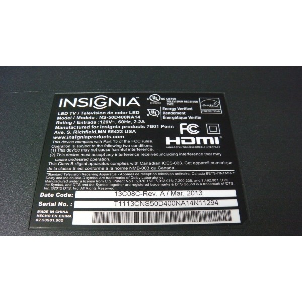 INSIGNIA Carte de capteur IR E239218 / NS-50D400NA14 - ALFA ELECTRONIQUE