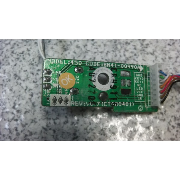 SAMSUNG IR SENSOR Board BN41-00990A REV V0.7 / LN32A550P3F ...