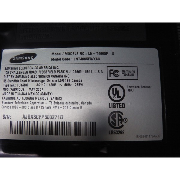 SAMSUNG Carte Input BN96-05039C, GTU-ALLNH3-1 / LN-T4665F Version SQ01 ...