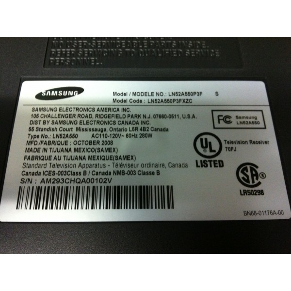 SAMSUNG T-CON Board FHD60C4LV0.3 / LN52A550P3F - ALFA ELECTRONIQUE