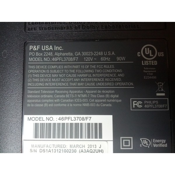 PHILIPS Input/Main Board BA31T0G0 / 46PFL3708/F7 - ALFA ELECTRONIQUE