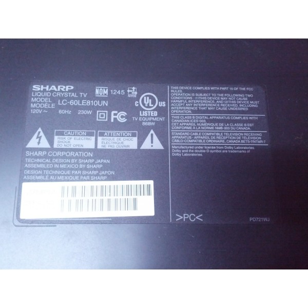 SHARP Carte LED NF493WJZZ, KF493 / LC-60LE810UN - ALFA ELECTRONIQUE
