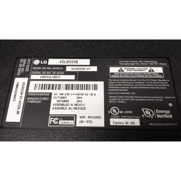 LG Carte LED B 140110, 55V0, E74739 / 42LB5550-UY - ALFA ELECTRONIQUE