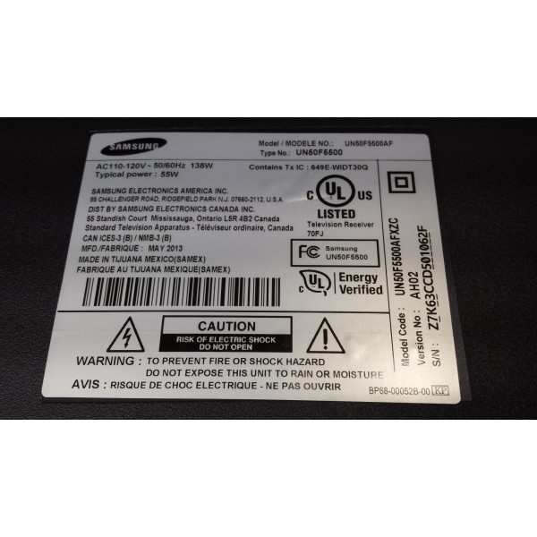 SAMSUNG Ensemble de câbles plats 69.50T12.F01 / UN50F5500AF ...