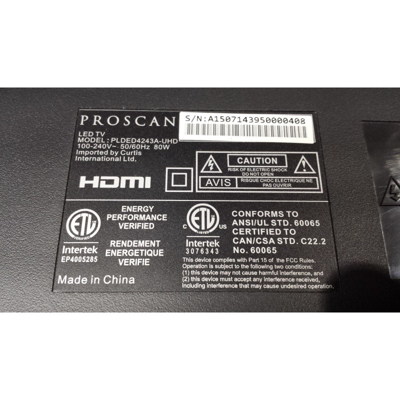 PROSCAN Boutons de contrôle + Capteur IR TV3024-ZC10-01, L4729E2A1 / PLDED4243A-UHD - ALFA ...